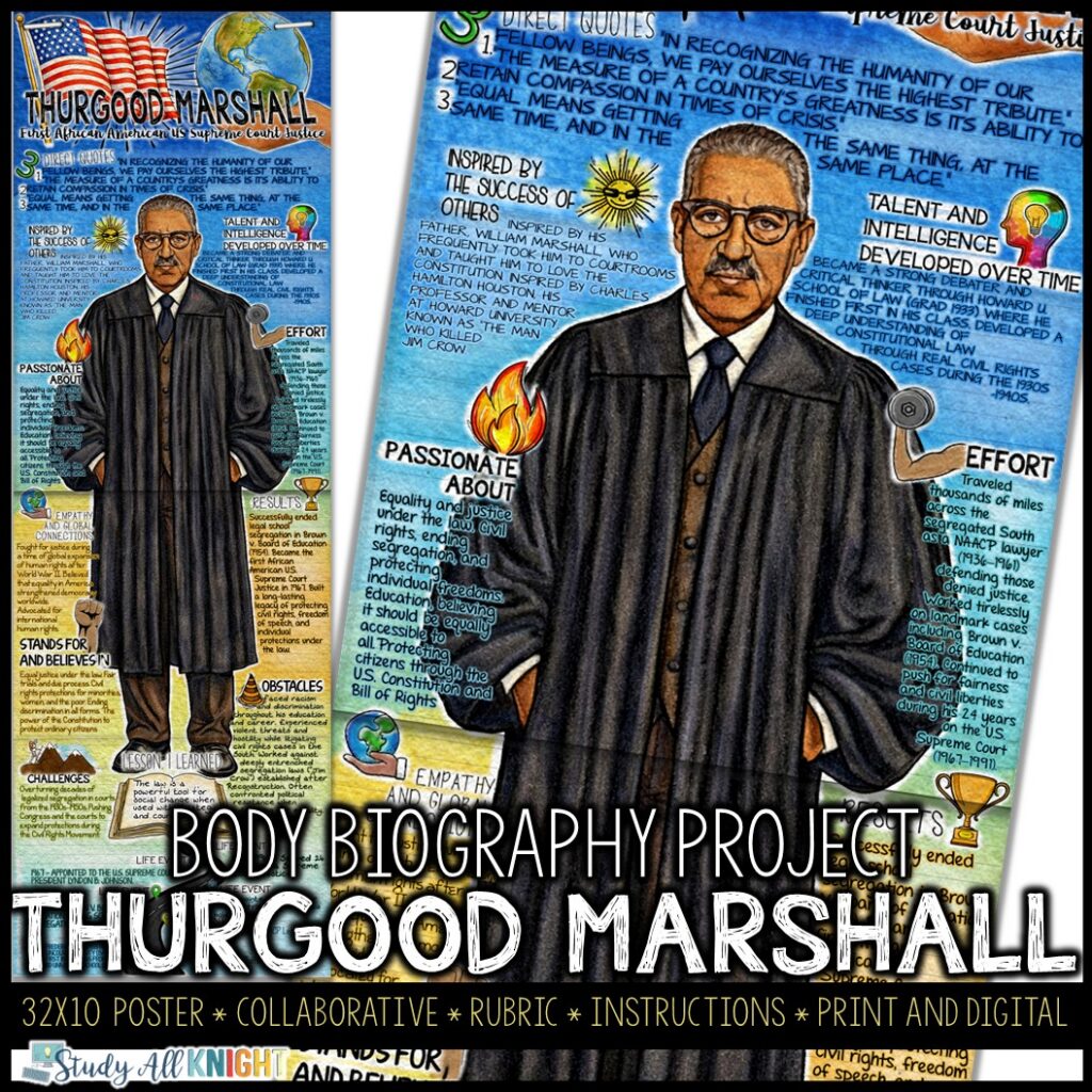 Thurgood Marshall, Black History, Biography Research, Body Biography ...